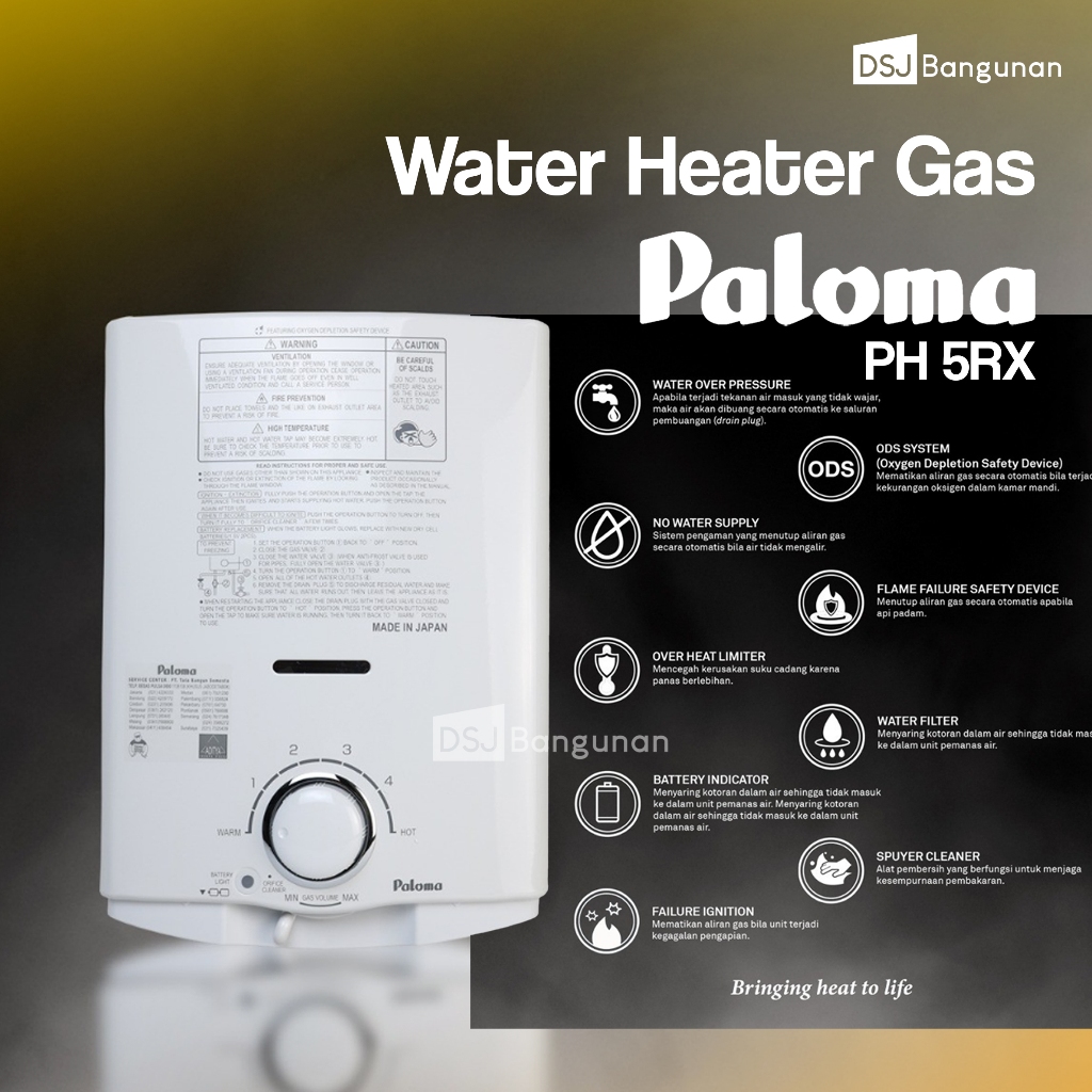 Jual Paloma Water Heater Gas PH 5 RX Pemanas Air Gas 5 Liter Paloma PH5RX | Shopee Indonesia