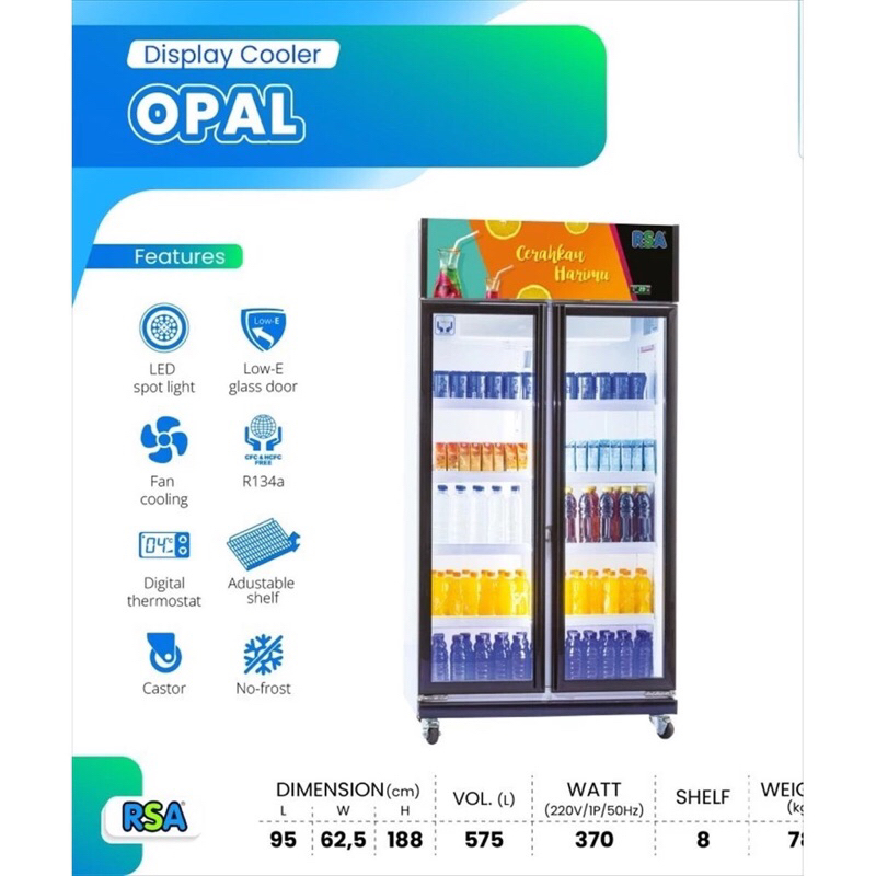 Jual RSA SHOWCASE 2 PINTU (OPAL) | Shopee Indonesia