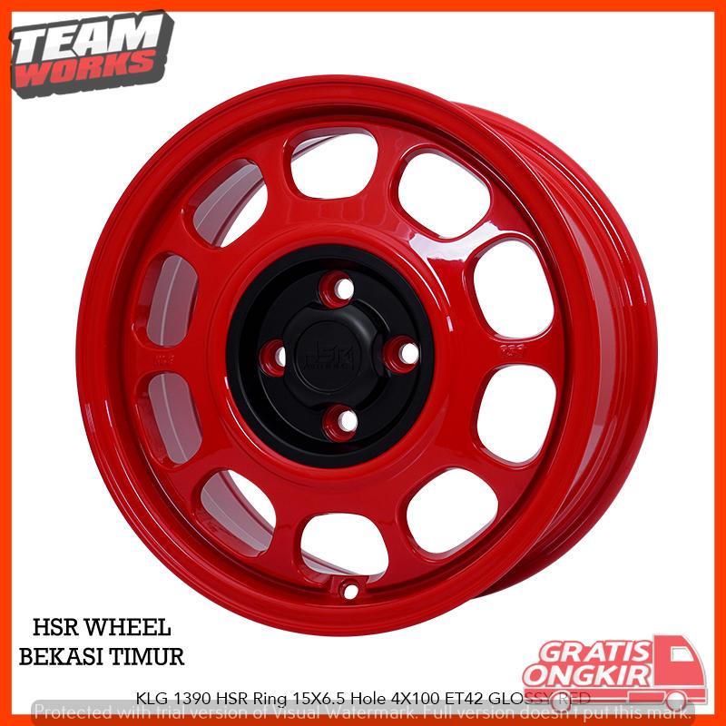 Jual VELG MOBIL RACING R15 WARNA MERAH HSR KLG R15 LEBAR65 PCD4X100 ...