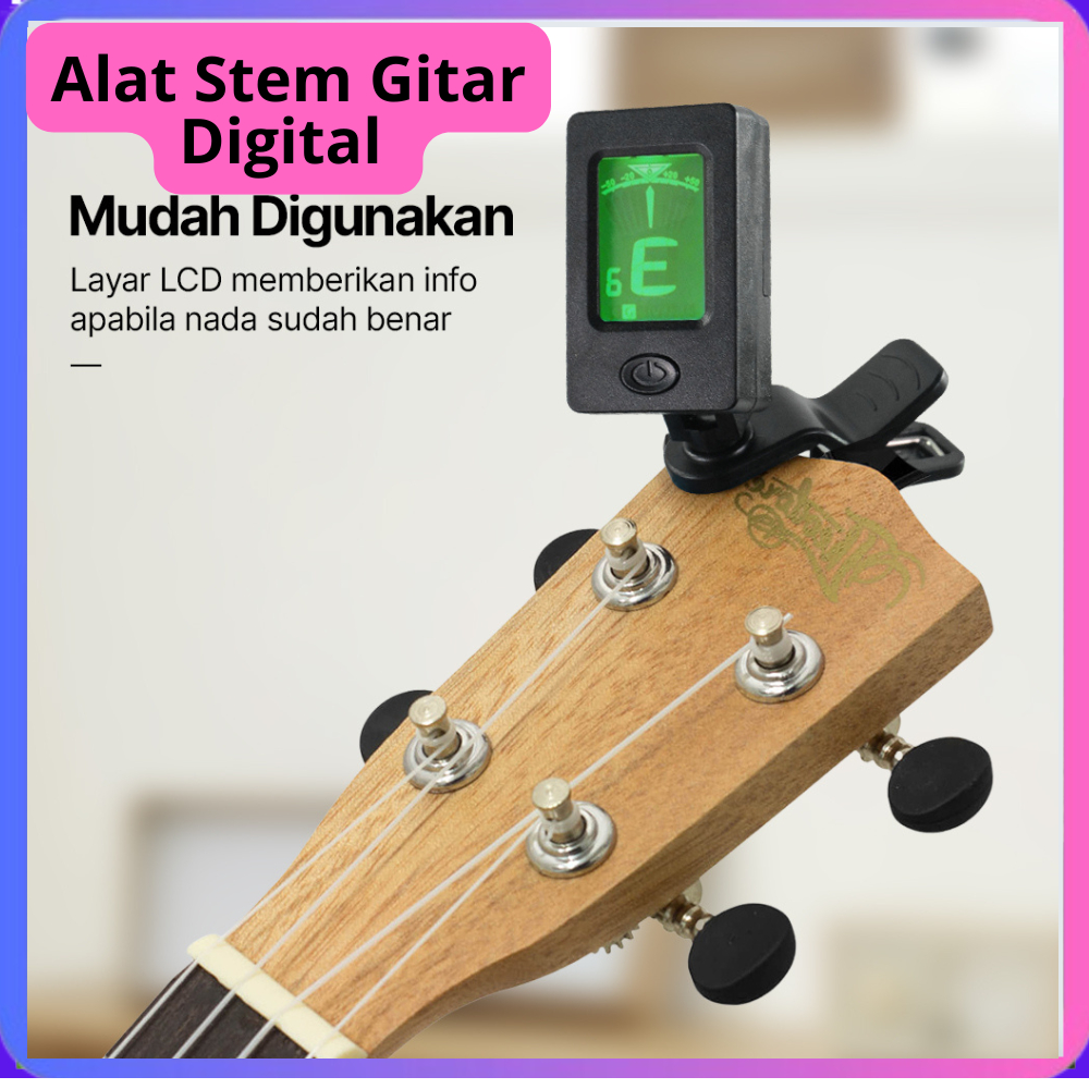 Jual Tuner Gitar JDigital Chromatic Clip On Layar Guitar Bass Ukulele ...