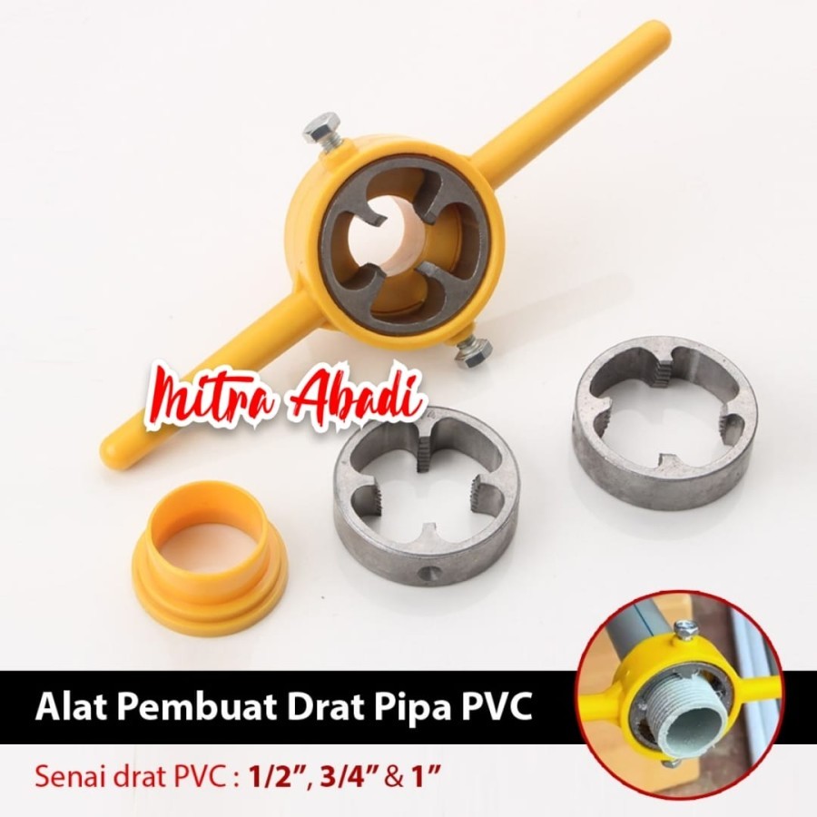Jual Alat Pembuat Drat Pipa PVC / Set 6 in 1 Mata Senai Drat Ulir ...