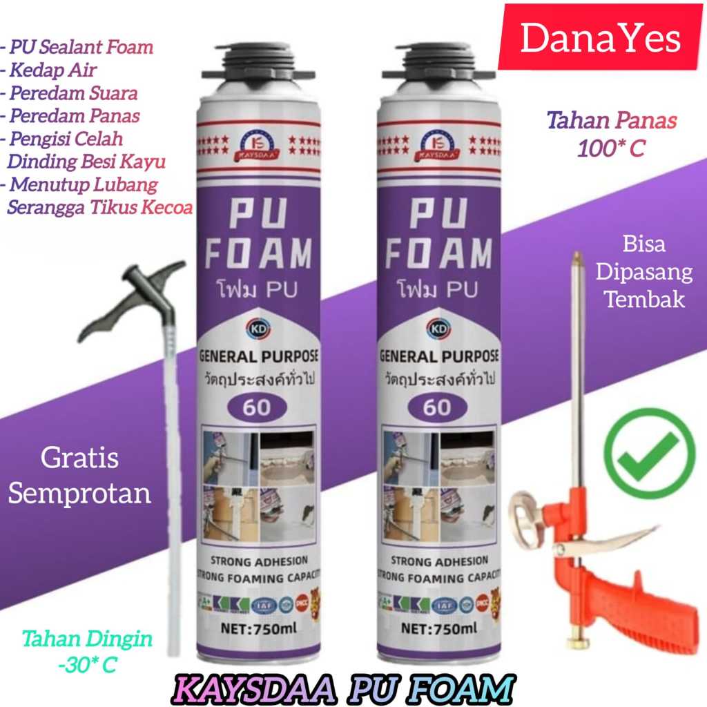 Jual PU Foam PU Sealant Busa Spray Sealant Polyurethane 750 ml Peredam Suara Peredam Panas ...