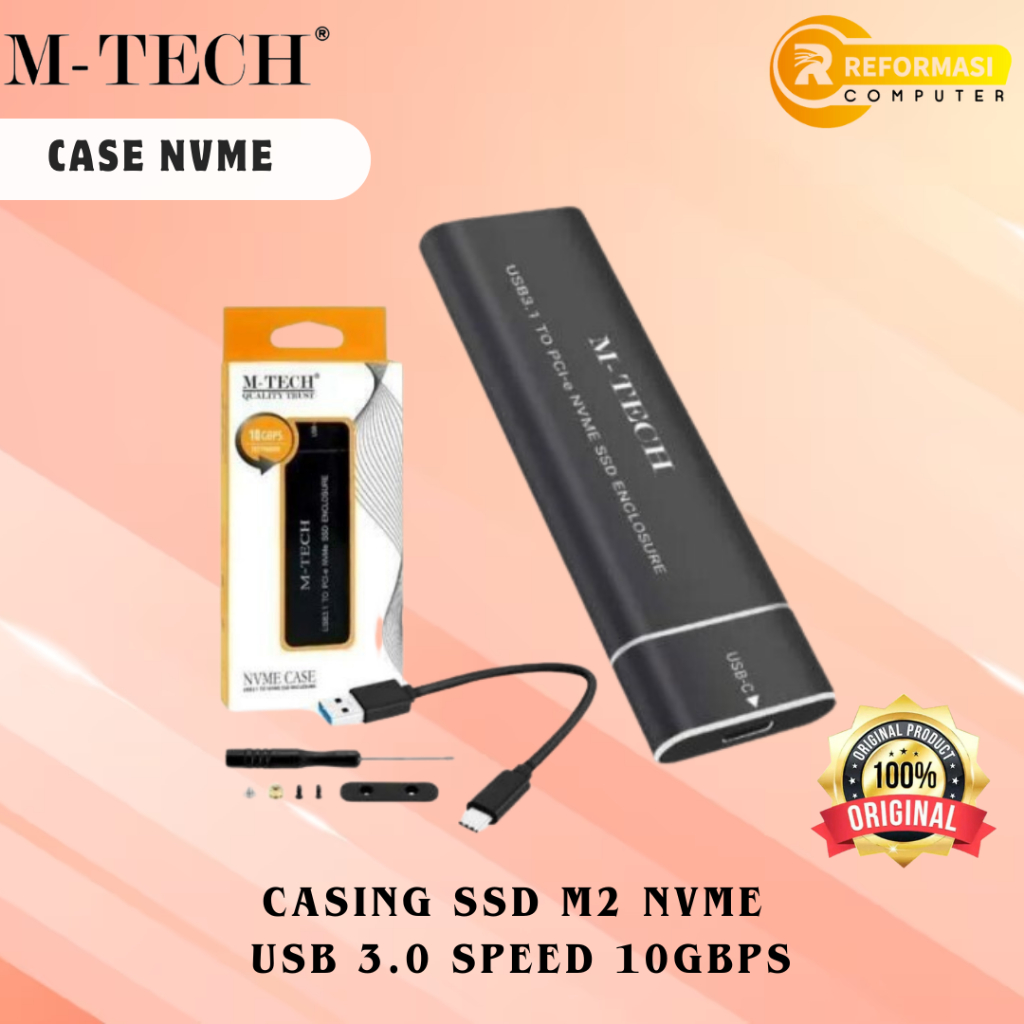 Jual M-TECH CASE MTECH NVME CASING SSD M2 NVME MTECH USB 3.0 SPEED ...
