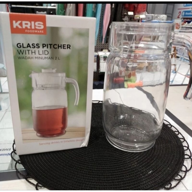 Jual Water Jug Kaca Gelas Kaca Pitcher Glass 2 Liter | Shopee Indonesia