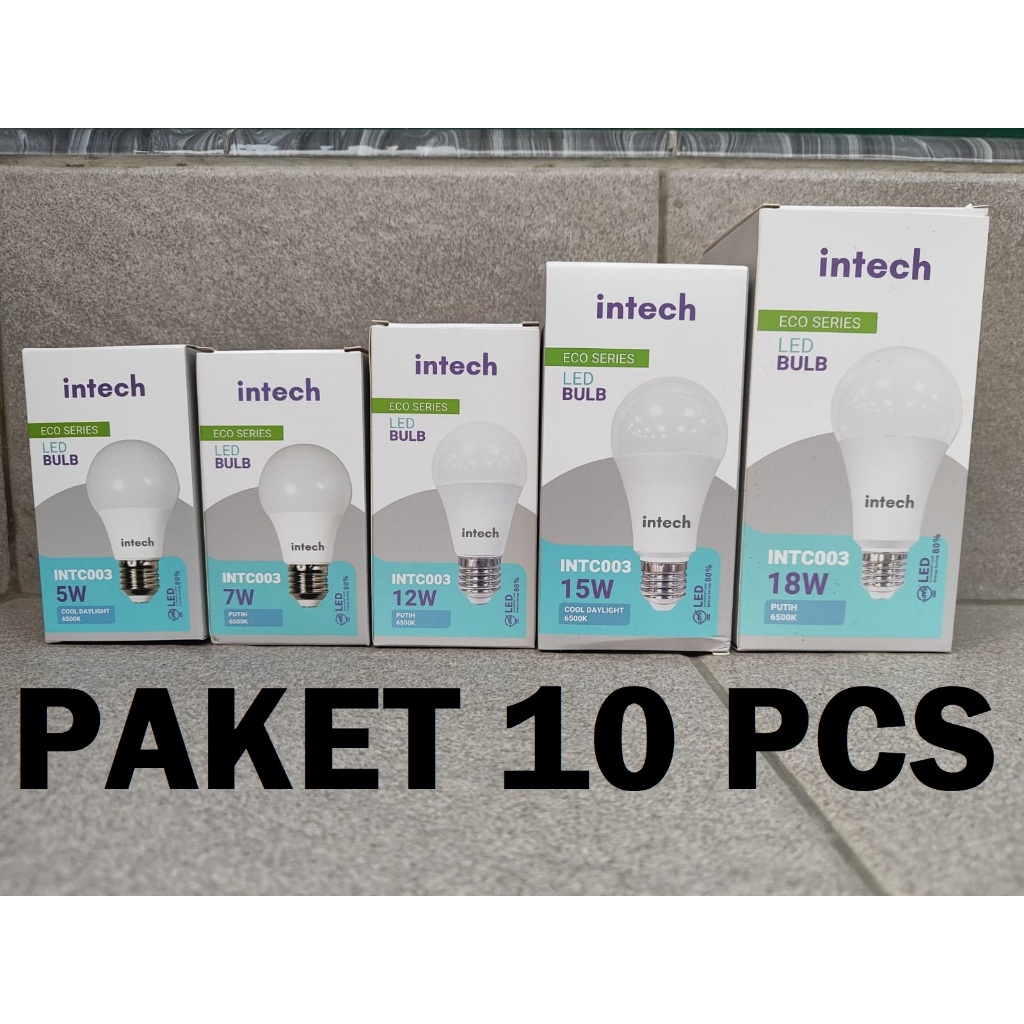 Jual Lampu LED INTECH Eco 5W - 18WATT Bohlam LED INTECH Eco GARANSI 1 TAHUN PAKET 10PCS | Shopee ...