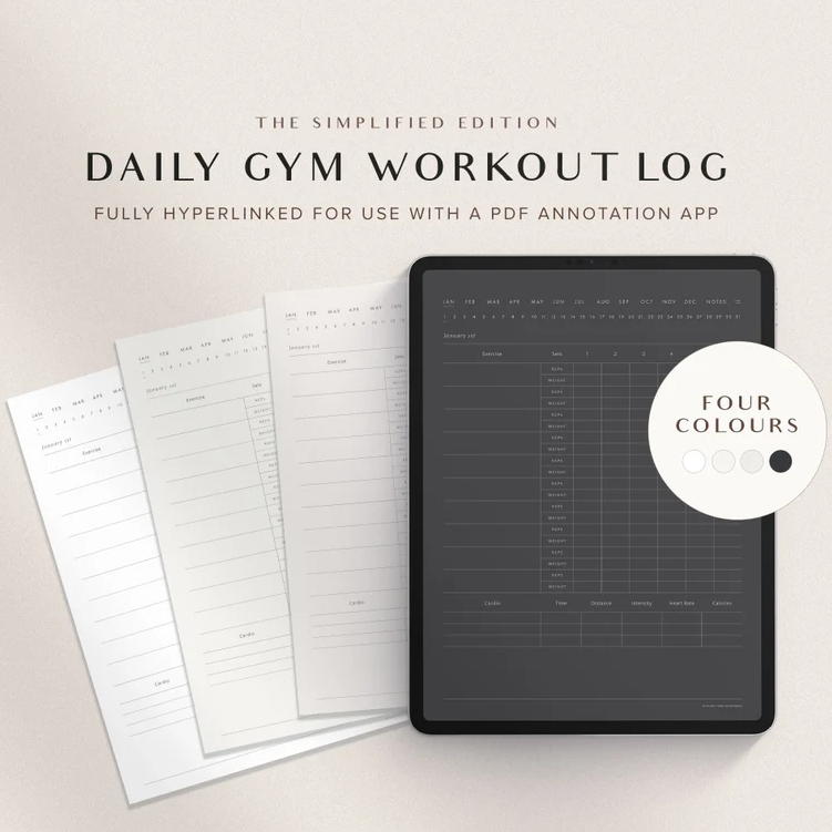 Jual Digital Daily Workout Tracker, Fitness Planner, Daily Exercise Log ...