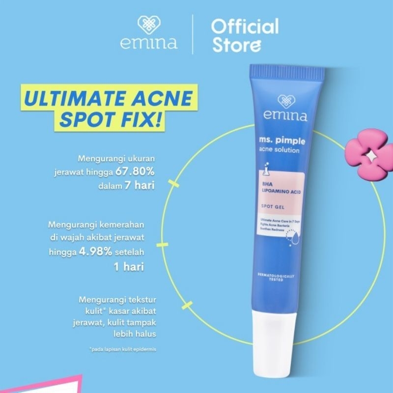 Jual Emina ms. pimple acne solution BHA lipoamino acid spot gel ...