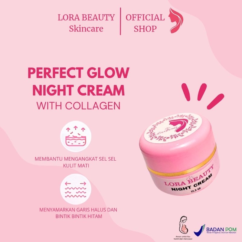 Jual Night Cream LORA BEAUTY (krim malam) | Shopee Indonesia