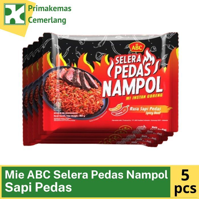 Jual ABC Mie Goreng Selera Pedas Nampol Sapi Pedas (5 PCS) | Shopee ...