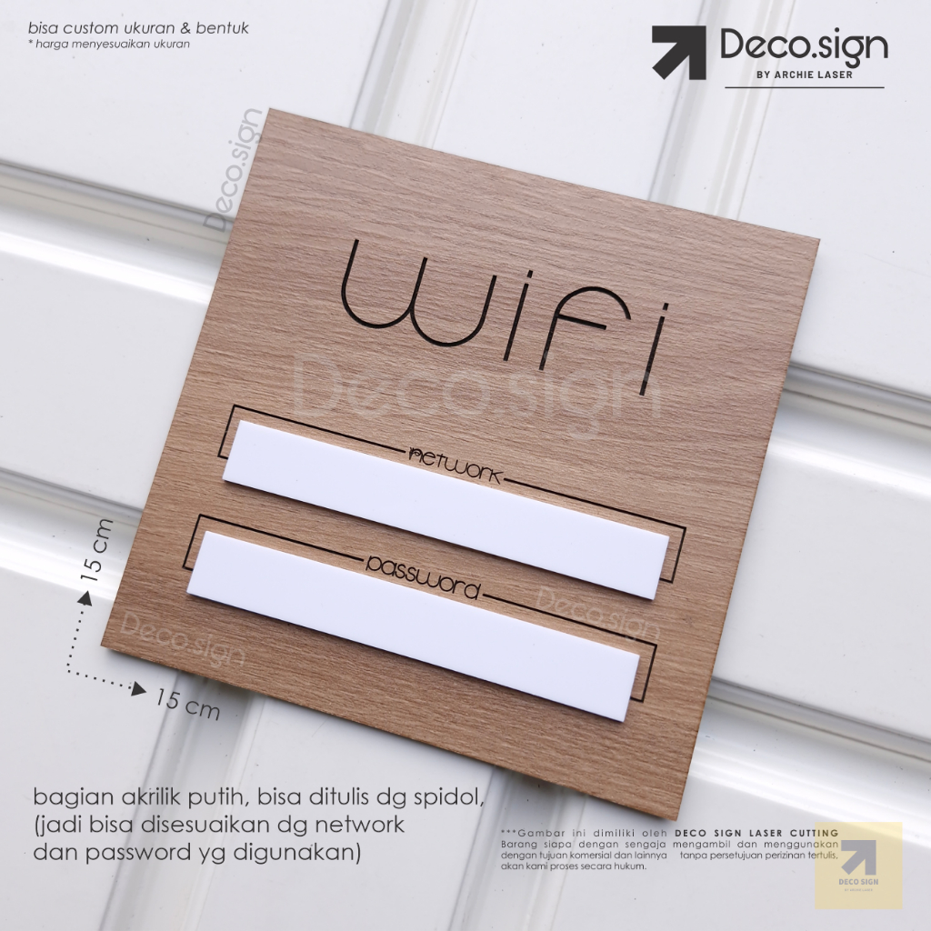 Jual Sign Board Password Wifi | Papan Tanda Wifi Area Wooden Sign Board ...
