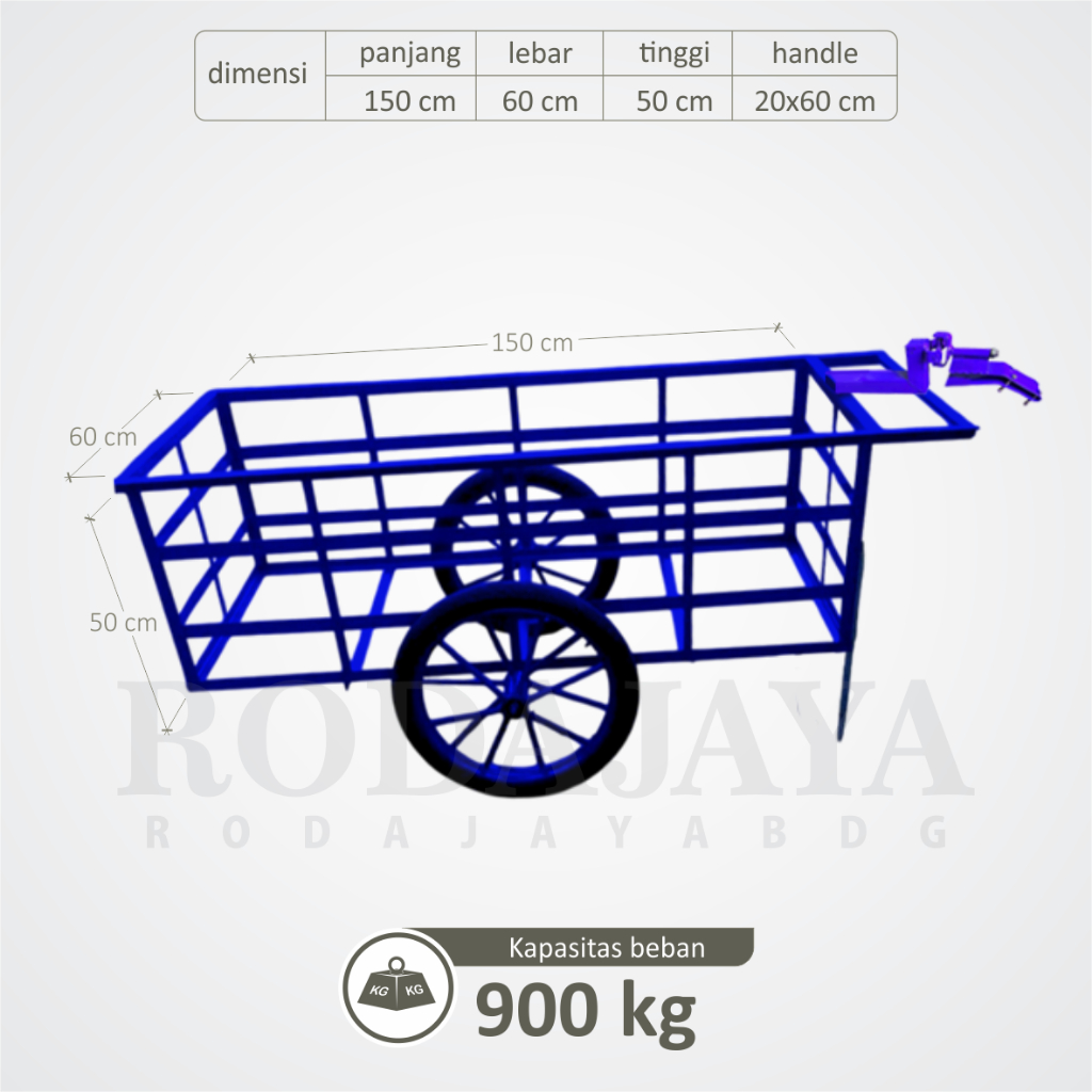 Jual TOW CART / Gerobak derek motor ukuran 150x60x50 cm / crane barrow ...