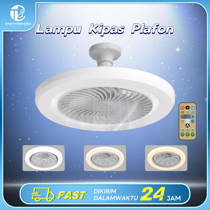 Jual 30/50W Kipas langit-langit dengan lampu remote control LED lampu kipas langit-langit ...