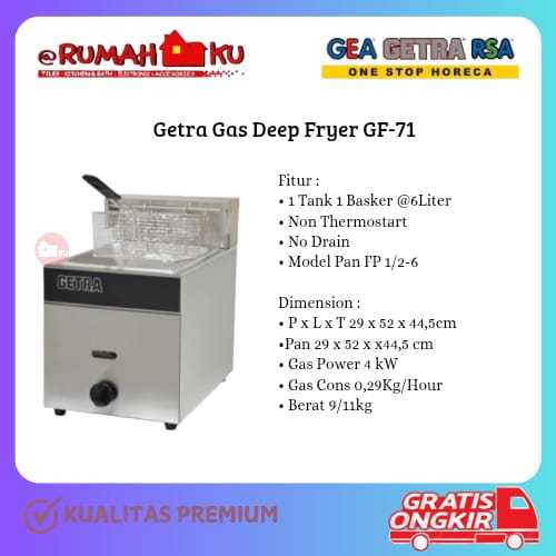 Jual GETRA GAS DEEP FRYER GF-71/GAS DEEP FRYER GETRA 6 LITER/GAS DEEP ...