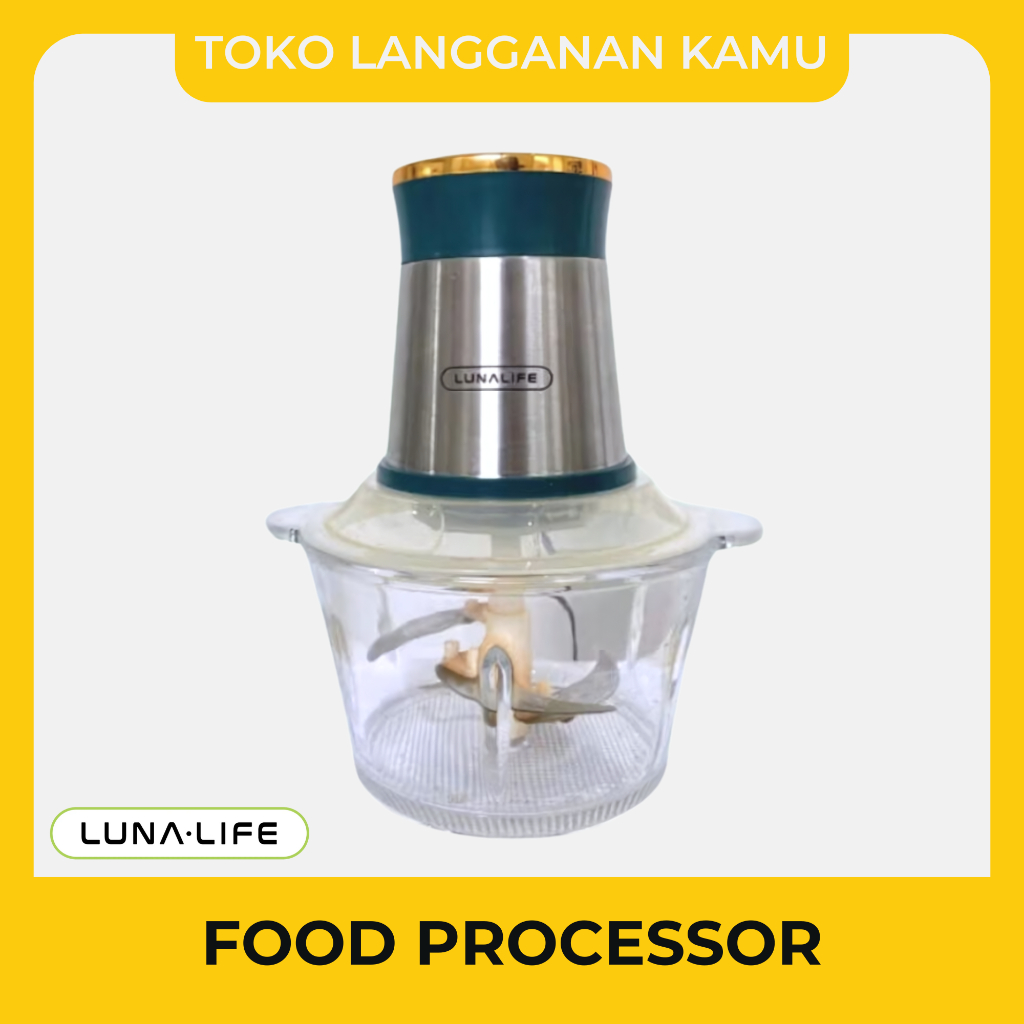 Jual Luna Life Food Processor FP02B 2L Kaca 300 Watt Blender Chopper ...