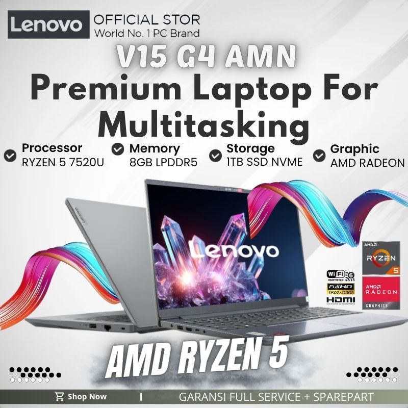 Jual Laptop Lenovo IP Slim V15 AMD Ryzen 5 7520U Ram 8GB DDR5 Ssd 1TB ...