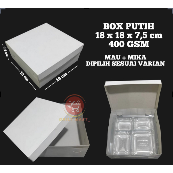 Jual Dus / Box 400gsm 18x18 Isi 50set / Kotak Nasi Dus Kemasan Kue ...
