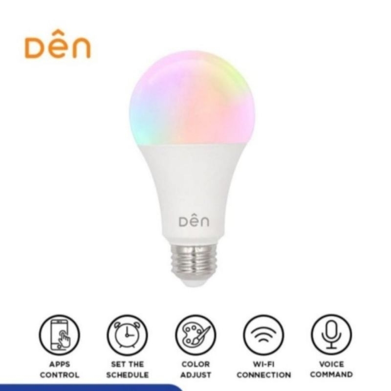 Jual DEN Smart Home Wifi LED Bulb 12W 16 Juta Warna Bohlam LED (RGB+CCT ...