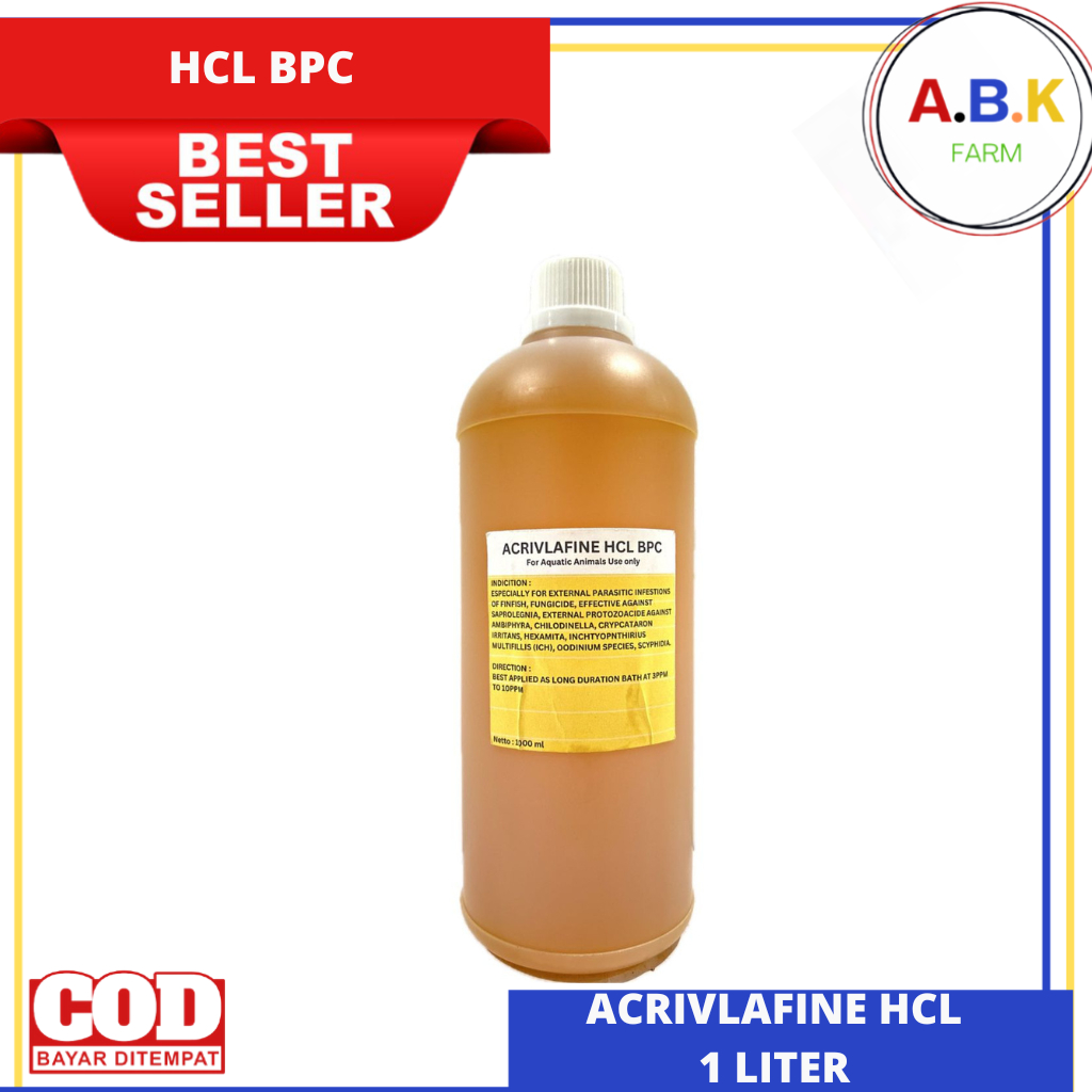 Jual HCL Acrivlafine Acriflavine HCL BPC 1 LITER obat cair ikan hias ...