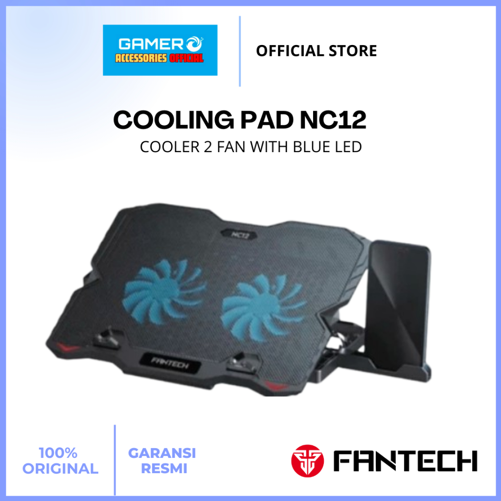 Jual FANTECH Cooling Pad NC12 (NOTEBOOK LAPTOP MACBOOK COOLER 2 FAN ...