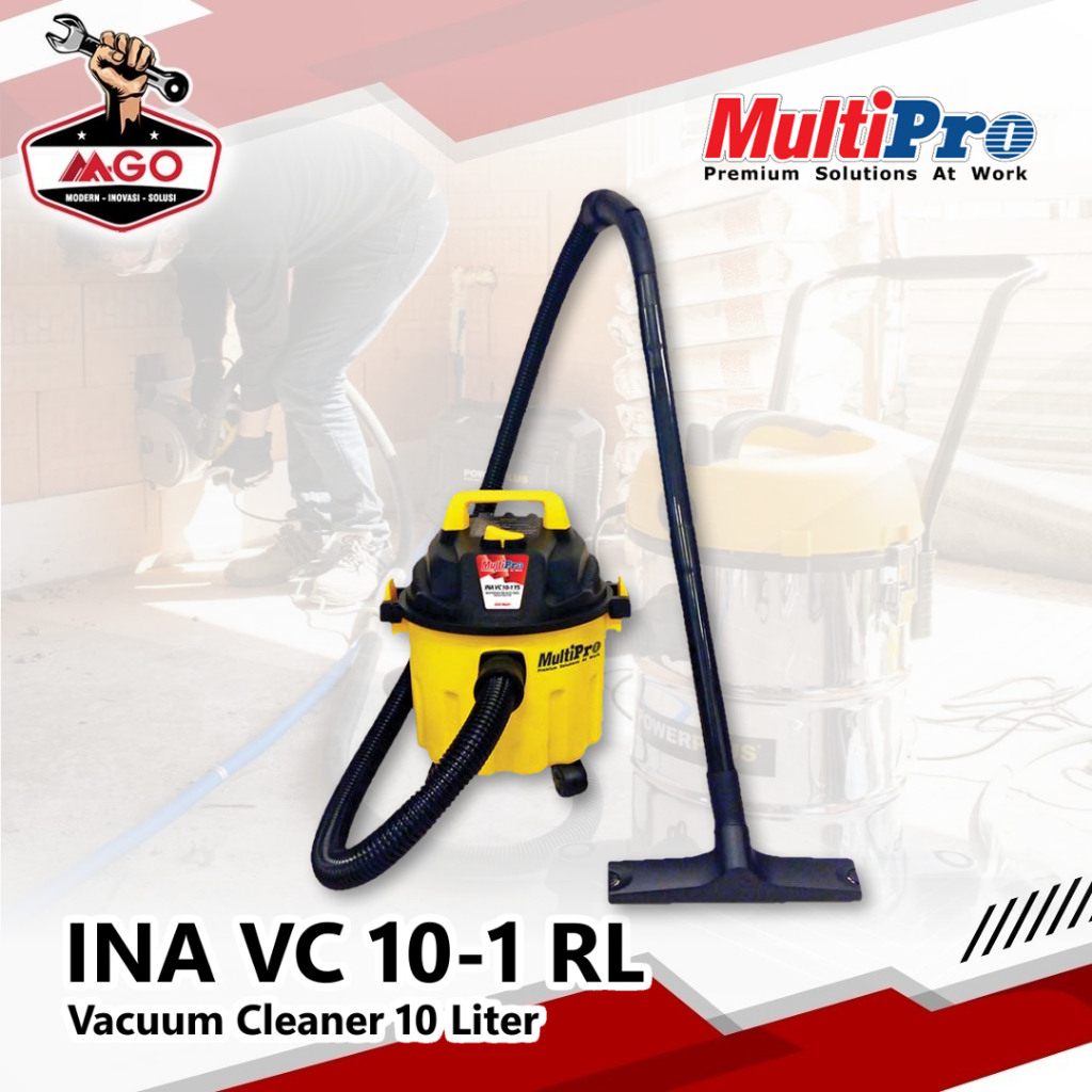 Jual Vacuum Cleaner 10L / Mesin Penyedot Debu Basah Kering 10 Liter Wet Dry MULTIPRO VC 10-1 RL ...