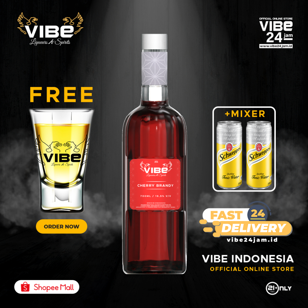 Jual VIBE Minuman Brandy Rasa Cherry Ukuran Besar 700 ml Ekstra 2 ...