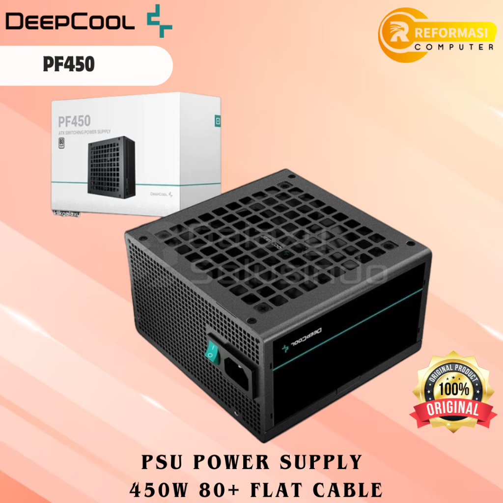 Jual DEEPCOOL PSU POWER SUPPLY DEEPCOOL PF450 - 450W 80+ FLAT CABLE ...