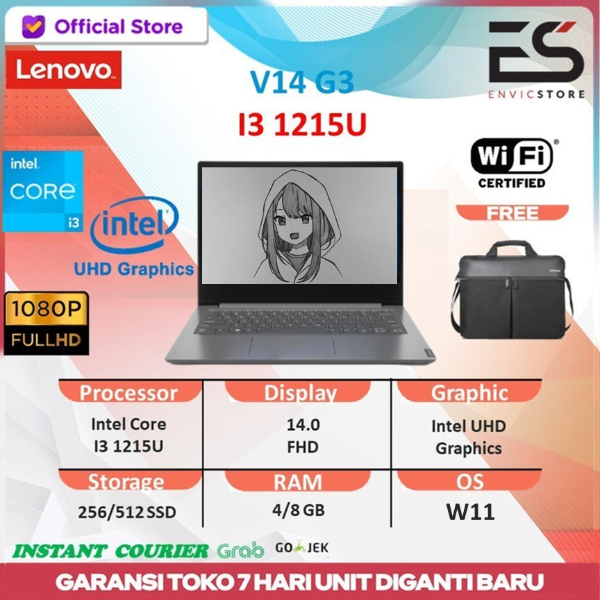 Jual Lenovo V14 Gen 3 IAP Core i3 1215U 8GB 512SSD 14 Inch Full HD | Shopee Indonesia