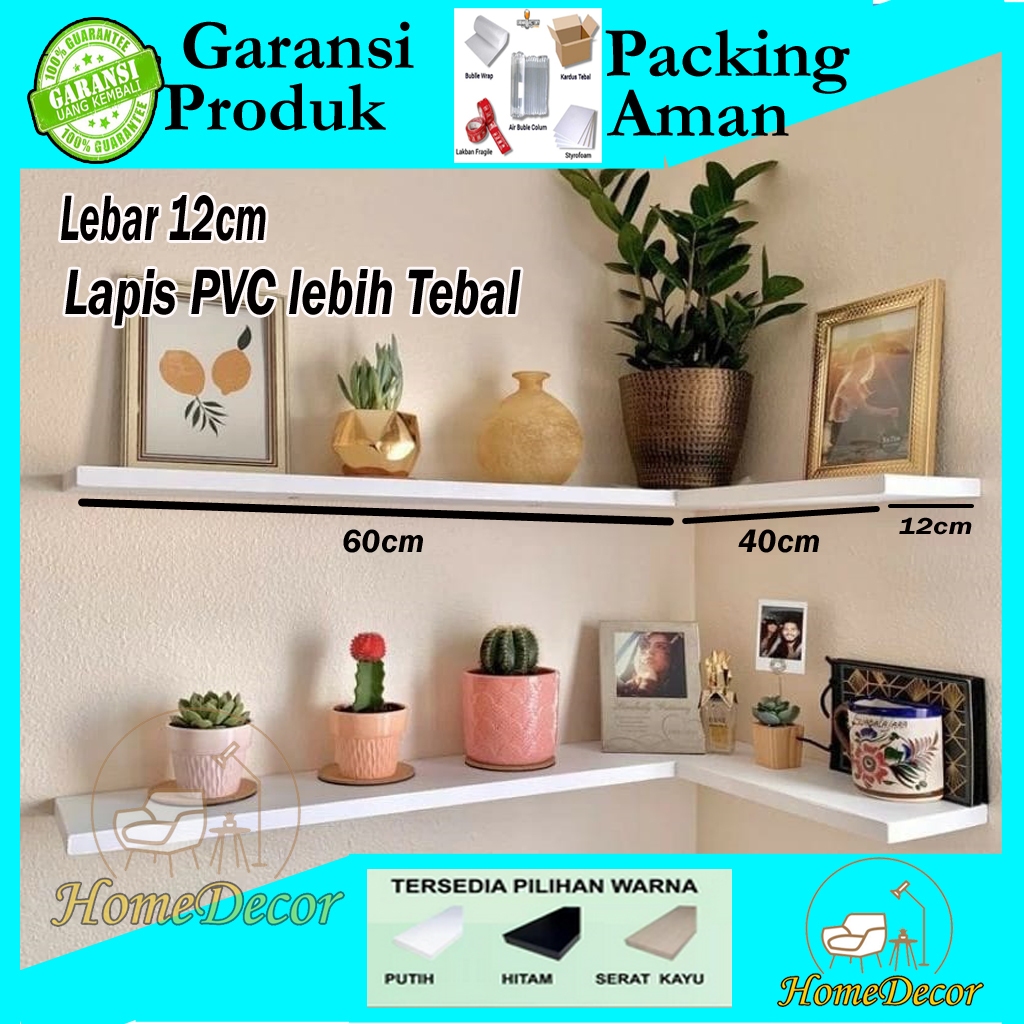 Jual (LAPIS PVC)Rak Ambalan/Rak Sudut Dinding/Rak Hiasan/Rak Gantung ...