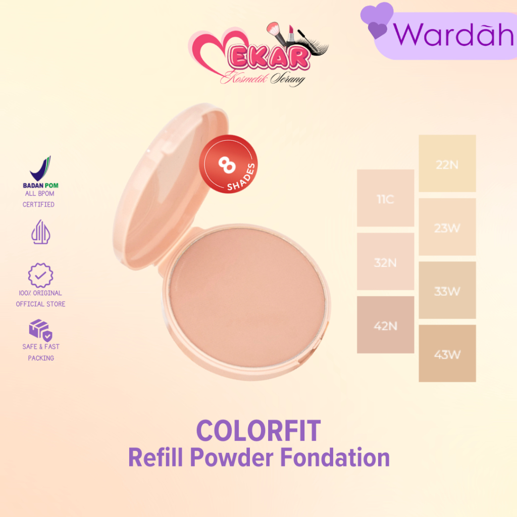 Jual WARDAH Colorfit Velvet Powder Foundation Refill 11Gr| Bedak Refill ...