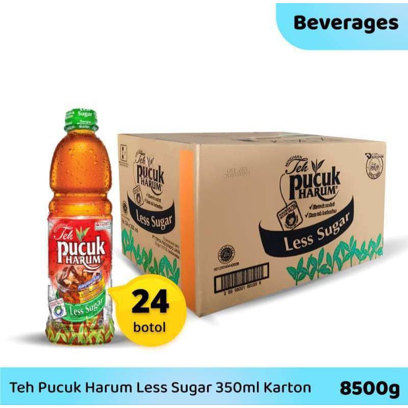 Jual Harum Teh Pucuk Less Sugar 350 ml Dus isi 24 botol | Shopee Indonesia