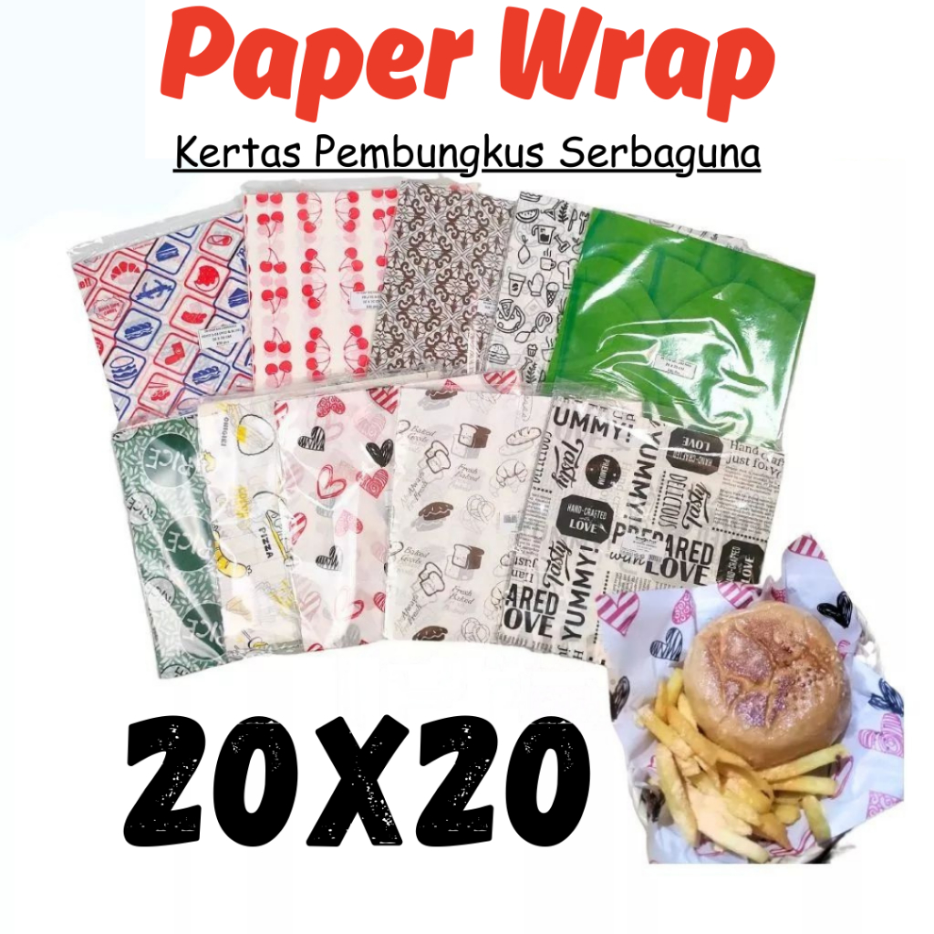 Jual Kertas Nasi Pembungkus Serbaguna 20x20 / MG Paper Wrap Pembungkus ...