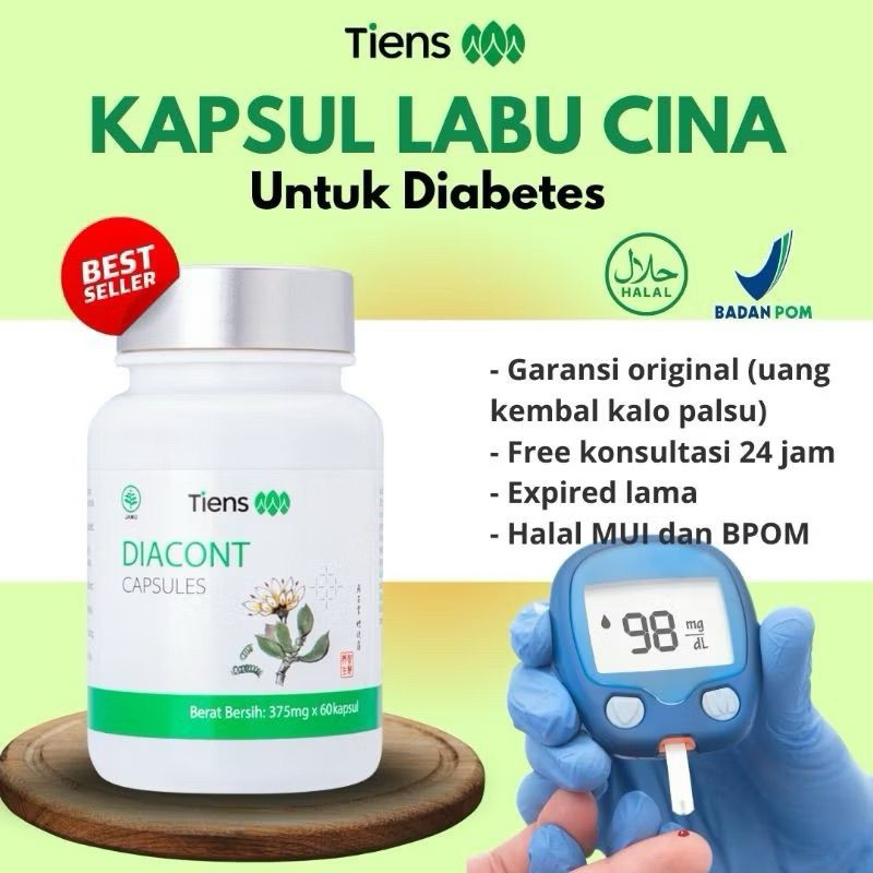 Jual [COD] DIACONT TIENS OBAT HERBAL PENURUN GULA DARAH DIABETES 100% ...