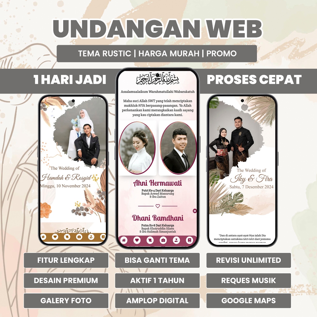 Jual UNDANGAN DIGITAL WEBSITE | TEMA RUSTIC | Shopee Indonesia
