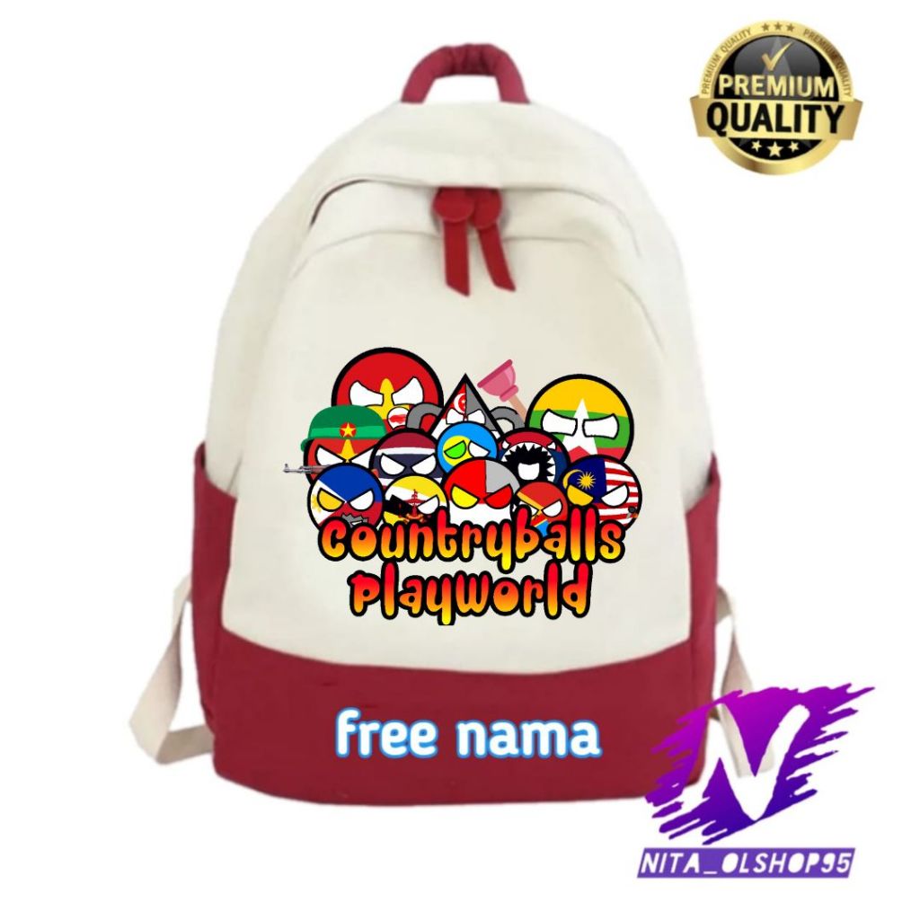 Jual tas ransel anak countryballs ransel backpack countryball | Shopee ...