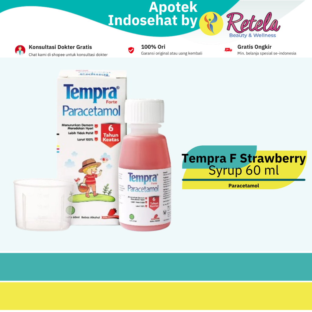 Jual Tempra Forte Sirup Rasa Strawberry 60 ml - meredakan sakit kepala ...