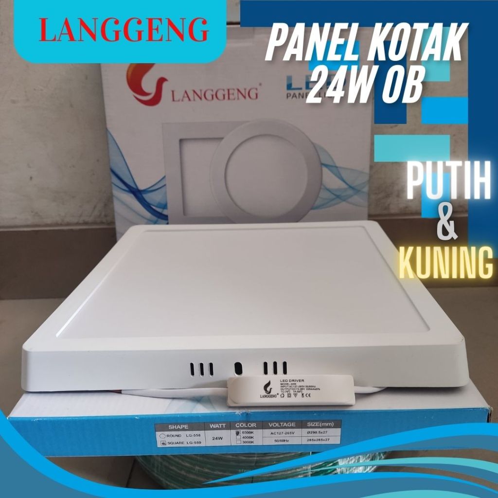 Jual PANEL LED 24W OUTBOW PUTIH & KUNING DOWNLIGTH OB PLAFON KOTAK ...