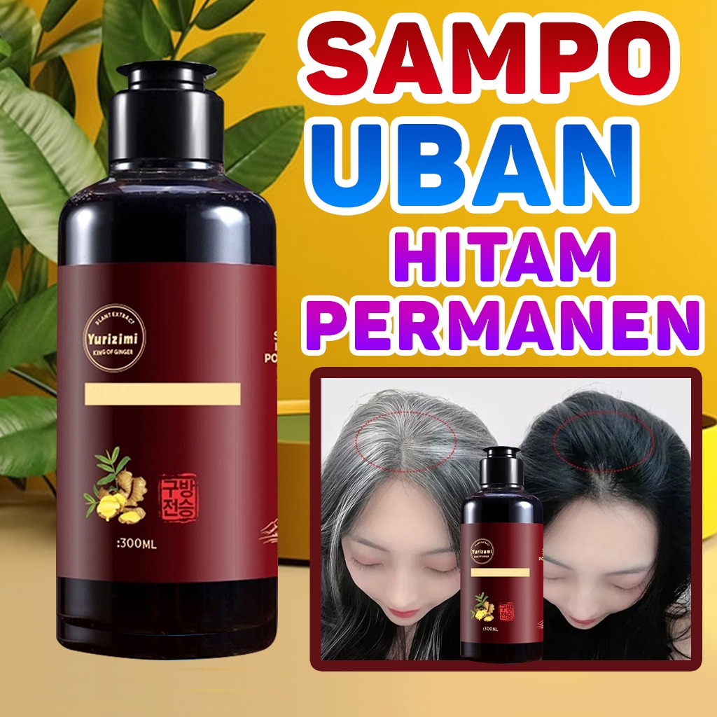 Jual [BELI 1 GRATIS 1] Shampoo Uban 300ml Ginseng Black Herbal Natural ...