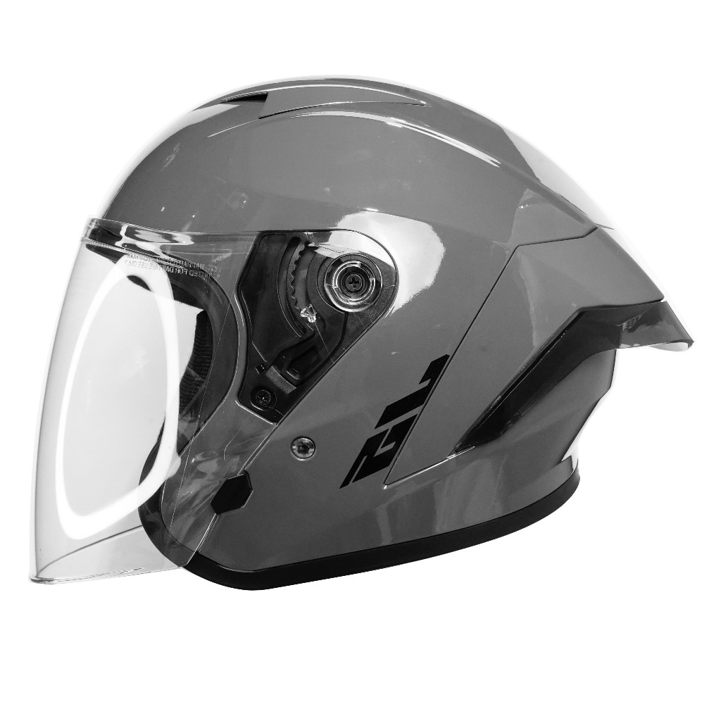 Jual Helm Half Face MLA CERBERUS J5 GREY GLOSY VISOR BENING ...