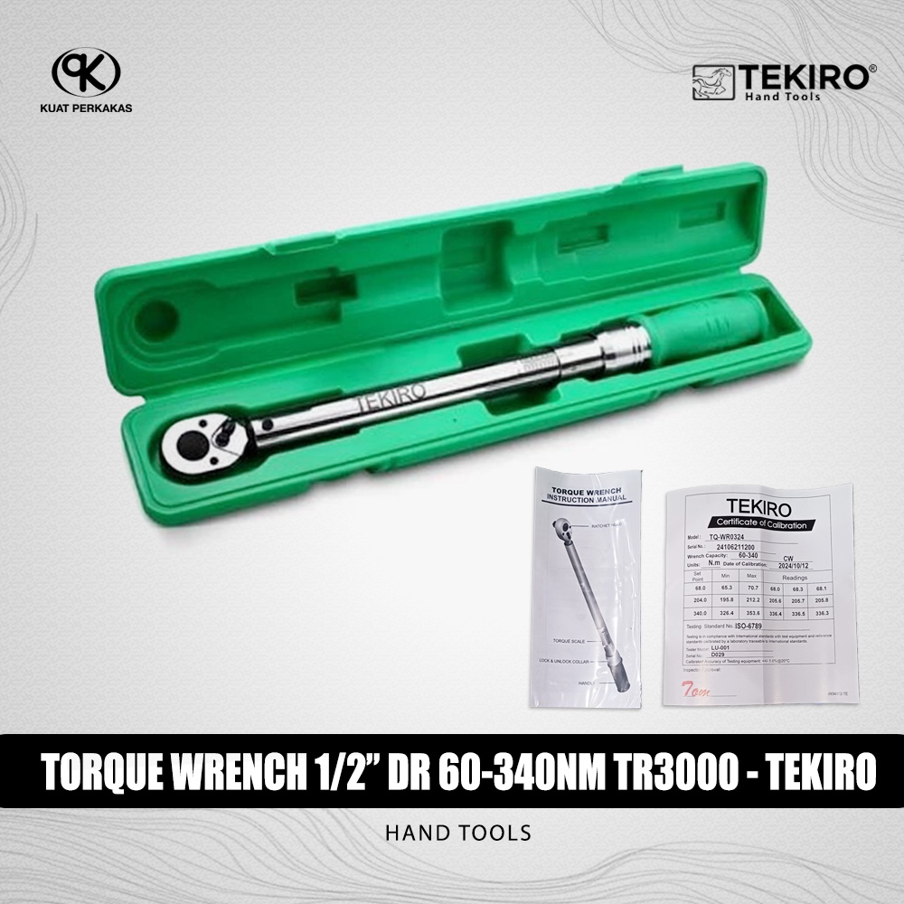 Jual Torque Wrench 1/2" dr 60-340NM TR3000 / TEKIRO Kunci Torsi Momen ...