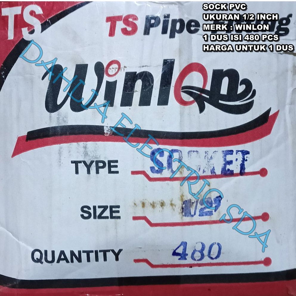 Jual SOCK PVC 1/2 INCH WINLON HARGA 1 DUS (480PCS) | Shopee Indonesia
