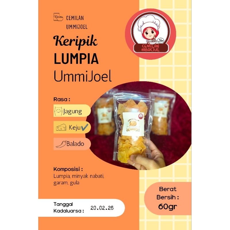 Jual Kripik Lumpia keju manis/Lumpia chips/60gr/Cemilan Kekinian/Kripik ...