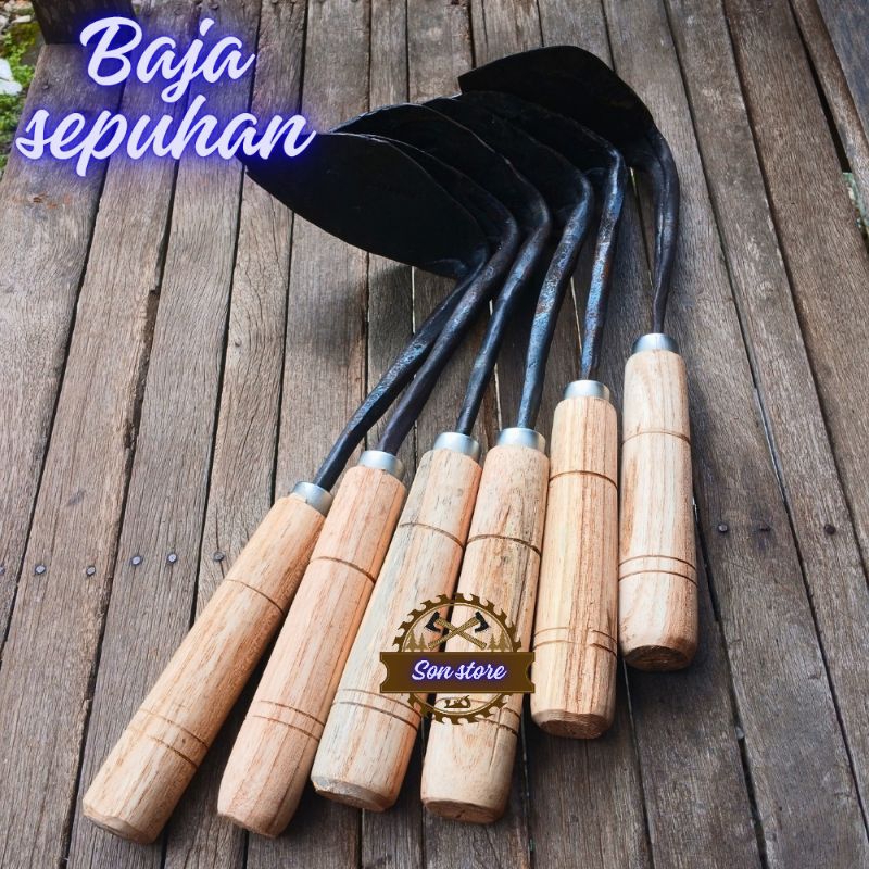 Jual Gathul baja asli/KORED RUMPUT gagang kayu serbaguna/ Cangkul taman ...