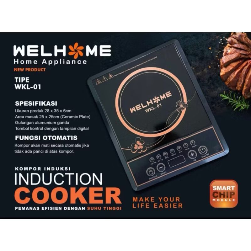 Jual WELHOME KOMPOR INDUKSI WKL-01 INDUCTION STOVE Tampilan LED | Shopee Indonesia