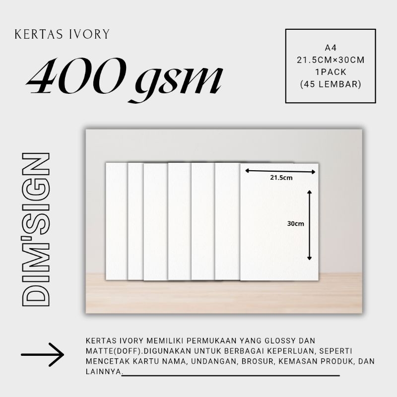 Jual kertas Ivory A4 Ketebalan 210gsm, 230gsm, 250gsm, 300gsm, 350gsm ...