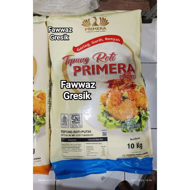 Jual Tepung Roti Primera Panko White 10Kg / Tepung Roti Panir Premium ...