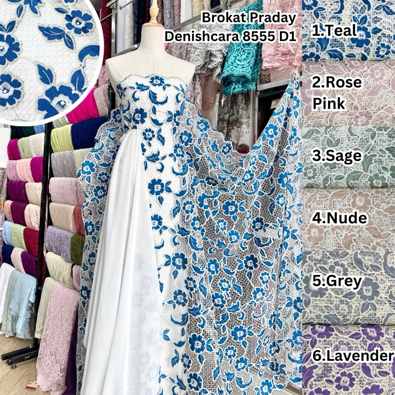 Jual Brokat Prada Dineshcara 8555 D1 (harga per50cm) | Shopee Indonesia