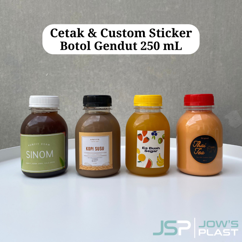 Jual Stiker Botol Kale Gendut 250 ml | Stiker Label Cetak Print ...
