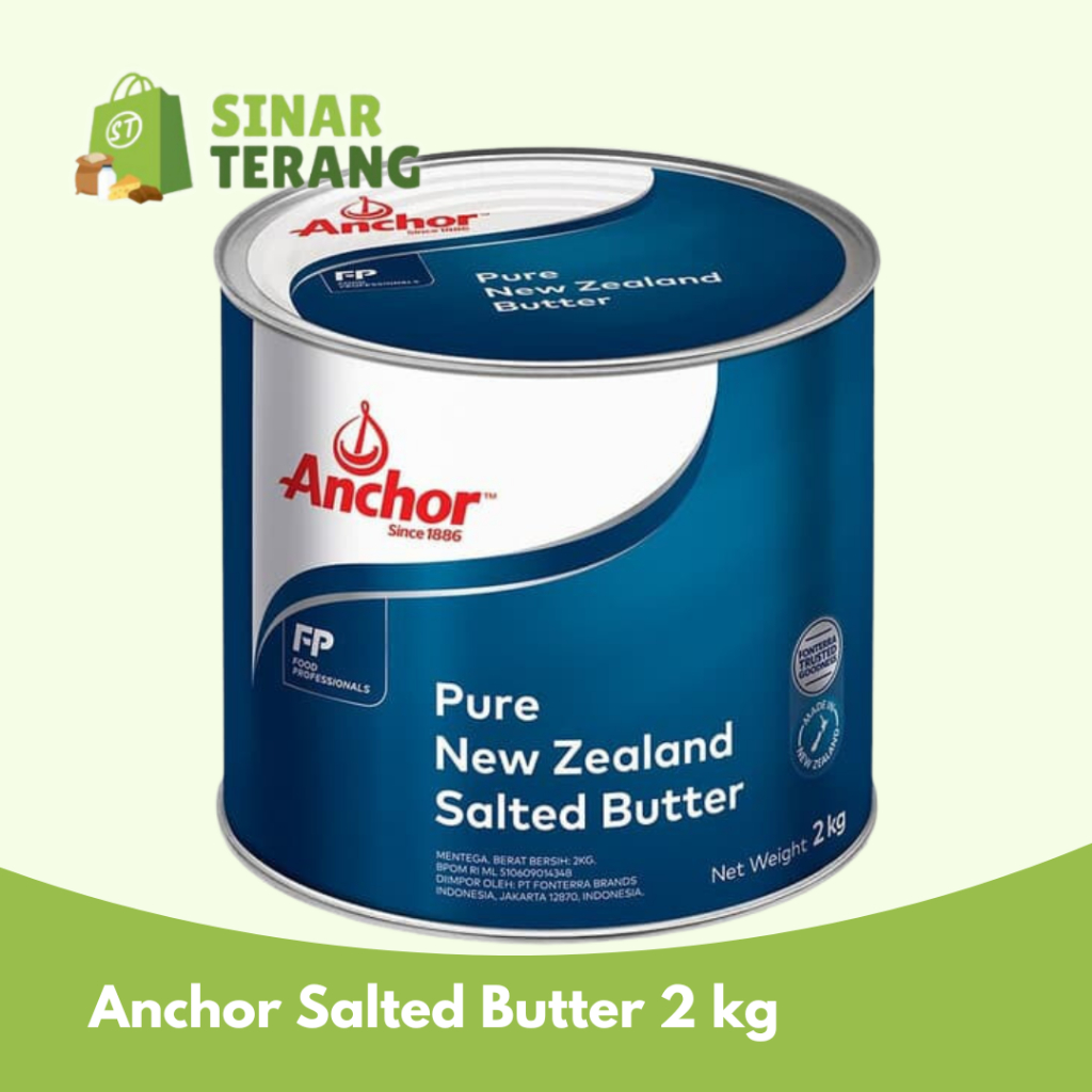 Jual Anchor Salted Butter 2kg - mentega pure butter ancor 2 kg | Shopee ...