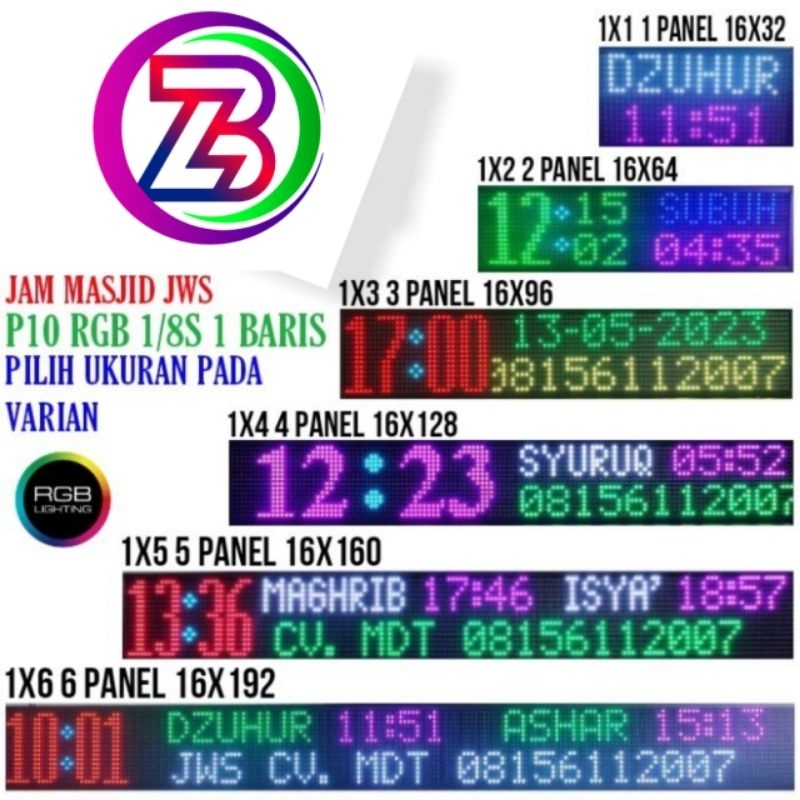 Jual Running Text JWS Khalifah Panel P10 SMD Full Warna (RGB) fullset ...