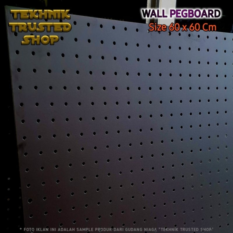 Jual Pegboard besi 60 x 60 Cm hook hanger besi chrome Papan dinding rak ...